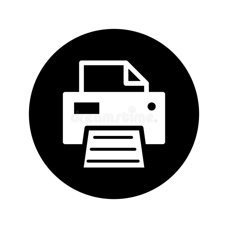 Printer Document Web Icon, Printout Machine Technology Flat Sign Vector ...