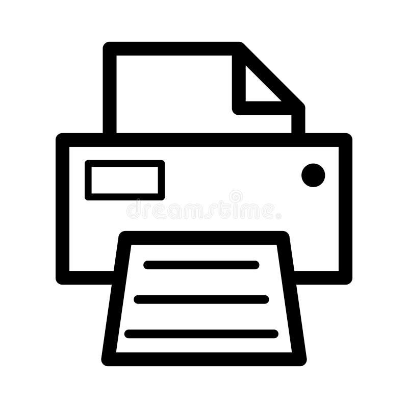 Printer Document Web Icon, Printout Machine Technology Flat Sign Vector ...