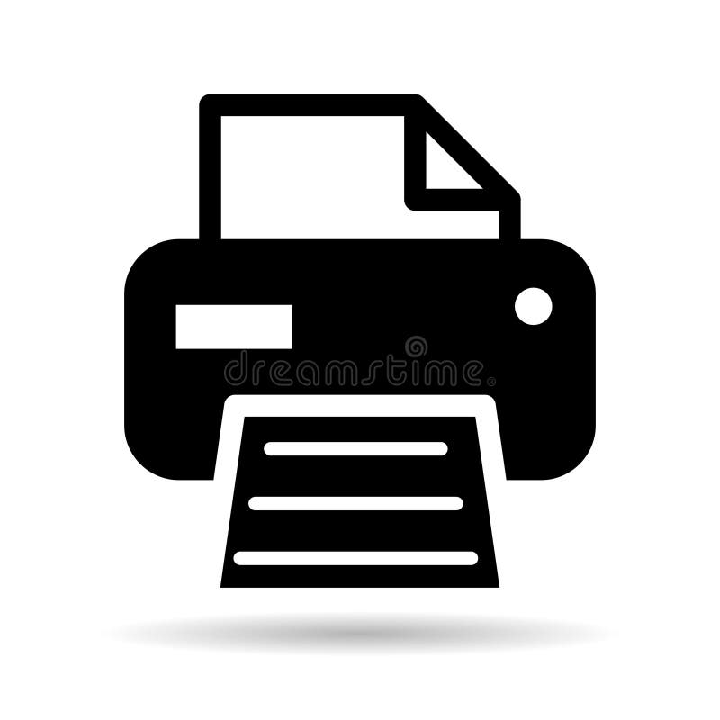 Printer Document Web Shadow Icon, Printout Machine Technology Flat Sign ...