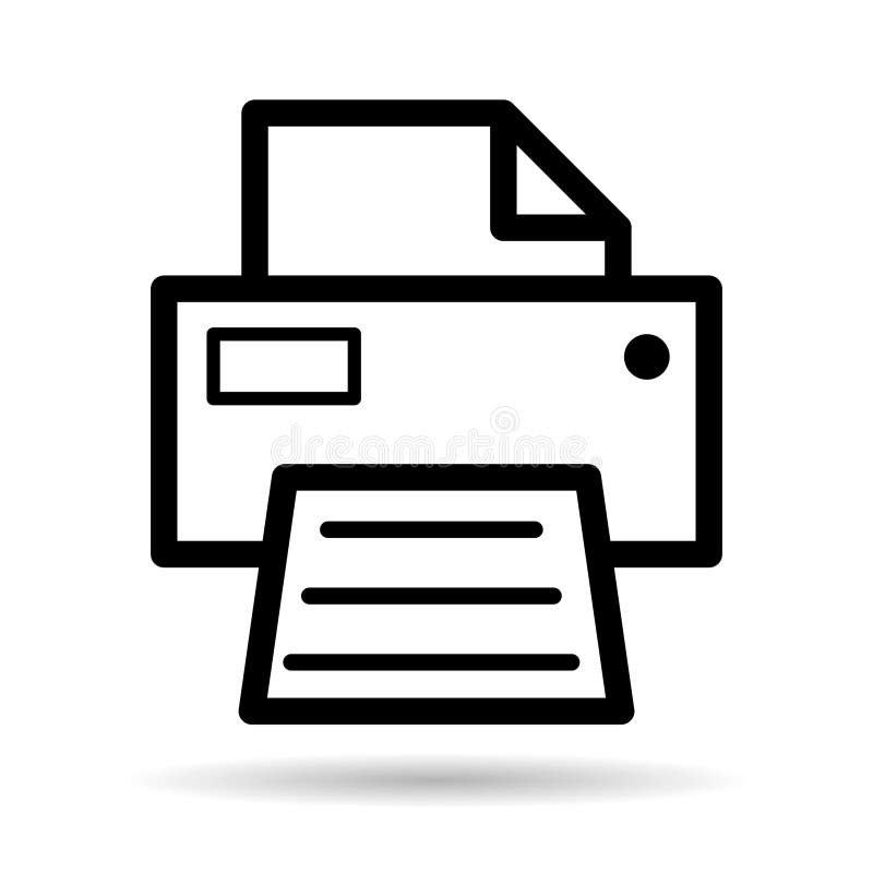Printer Document Web Shadow Icon, Printout Machine Technology Flat Sign ...