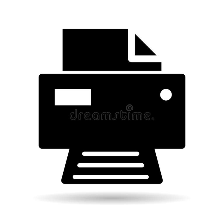 Printer Document Web Shadow Icon, Printout Machine Technology Flat Sign ...