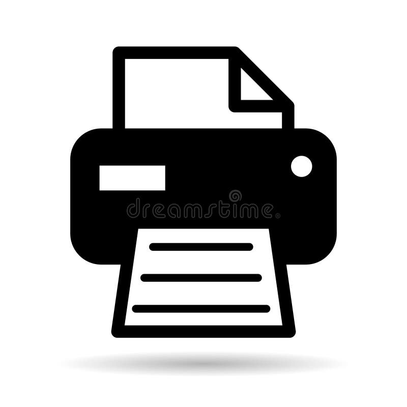 Printer Document Web Shadow Icon, Printout Machine Technology Flat Sign ...