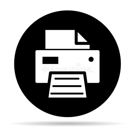 Printer Document Web Shadow Icon, Printout Machine Technology Flat Sign ...