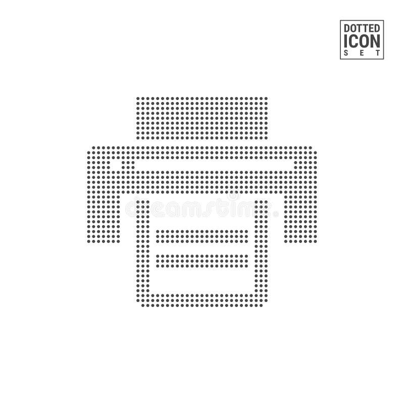 Printer Dot Pattern Icon. Printer or Fax Dotted Icon Isolated on White ...