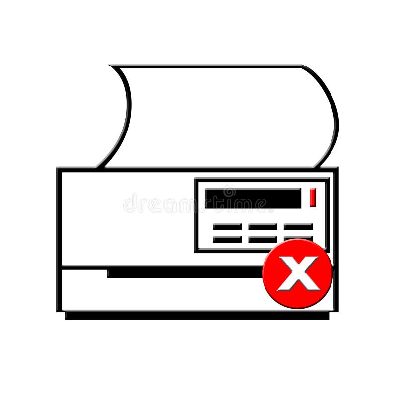 Printer error icon stock illustration. Illustration of symbol - 23710603