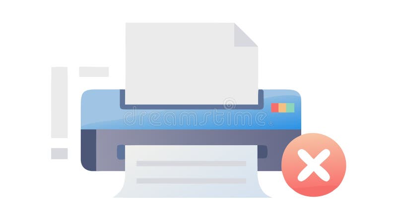 Printer Error: Troubleshooting and Print Cancellation, Vector Design ...