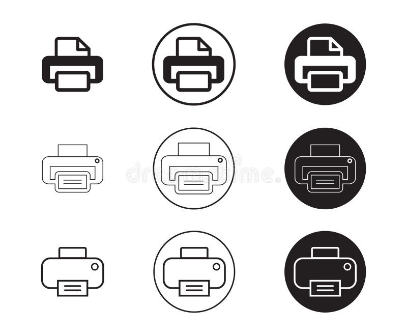Printer or Fax Icon. Icon of a Printer Printing a Document. Stock ...