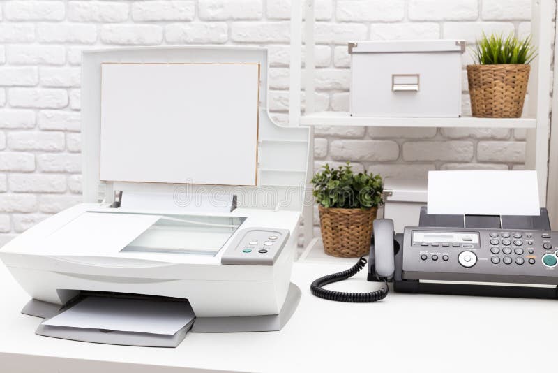 The Fax Machine In The Work Office Stock Image - Image of document ...