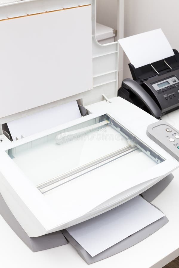 Printer and fax machine stock photo. Image of machine - 61900108