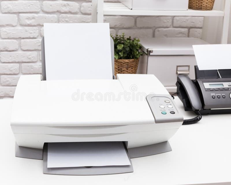 Printer and fax machine stock photo. Image of flat, secretary - 61900124