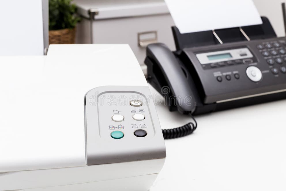 Printer and fax machine stock image. Image of modern - 61900217