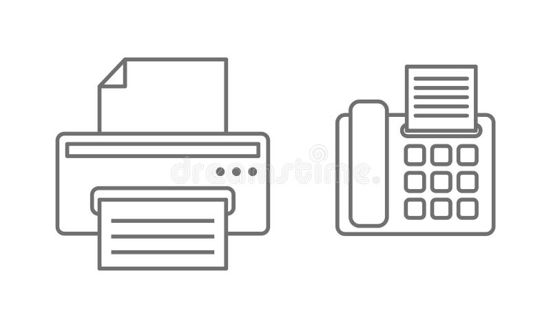 Printer fax outline icon stock vector. Illustration of office - 210013974