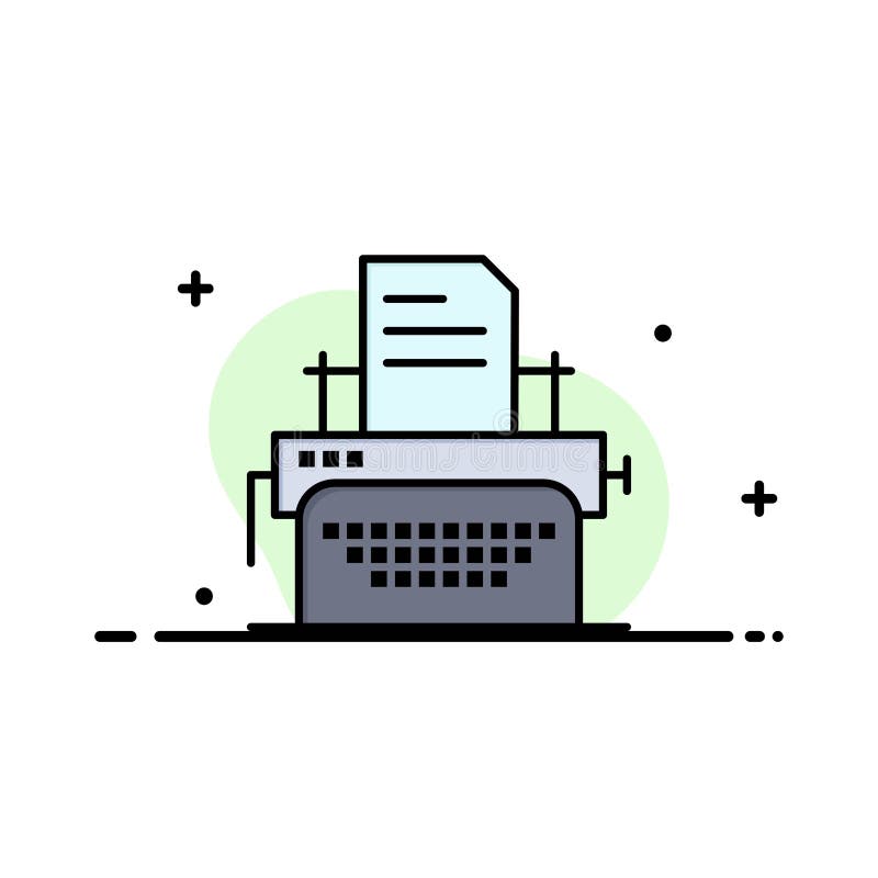 Printer, Fax, Print, Machine Business Flat Line Filled Icon Vector ...