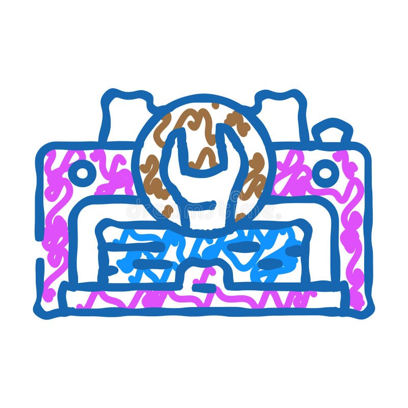 Printer Fixing Repair Computer Icon Doodle Illustration Stock Vector ...