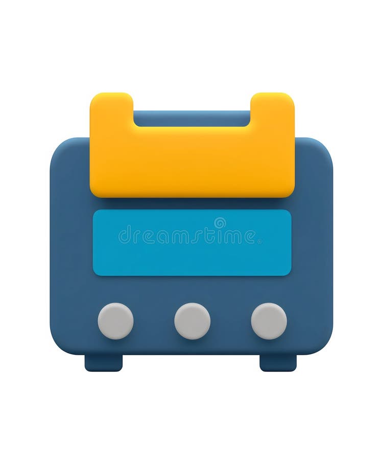 Printer flat 3D icon stock illustration. Illustration of light - 375740405