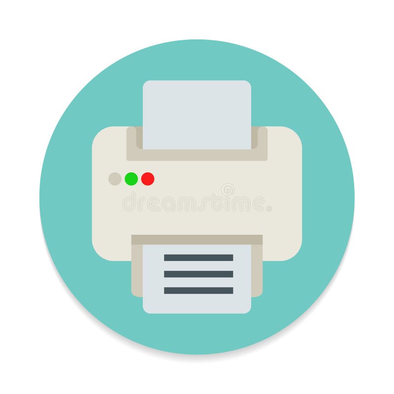 Printer Flat Icon. Round Colorful Button, Circular Vector Sign Stock ...