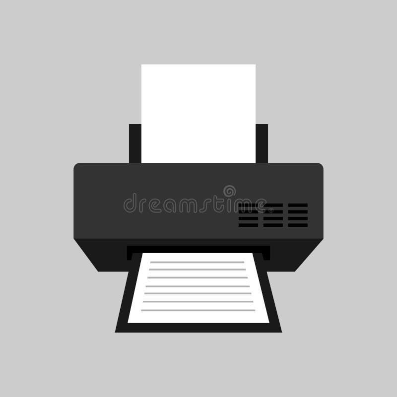 Printer flat icon stock vector. Illustration of printer - 258538618
