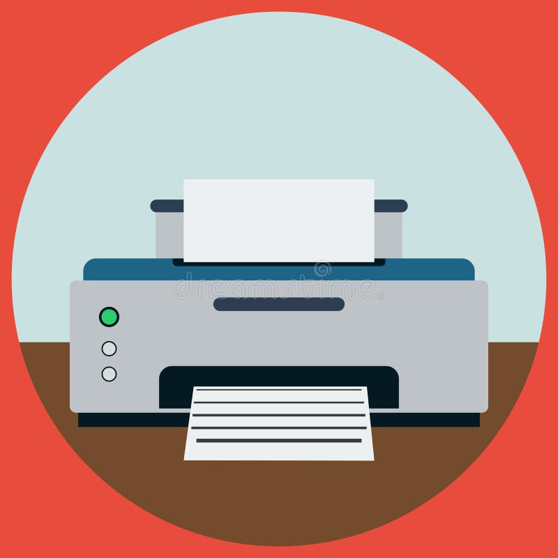 Printer Flat Vector Illustration Stock Vector - Illustration of ...
