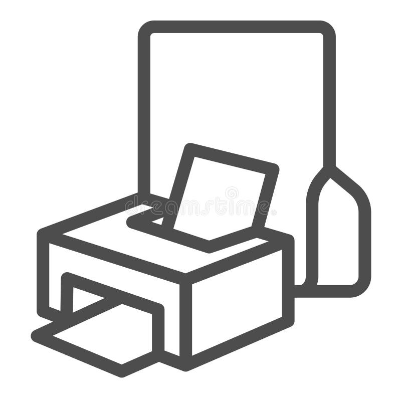 Printer Folder Line Icon, Windows Pack Concept. Vector Graphics Stock ...