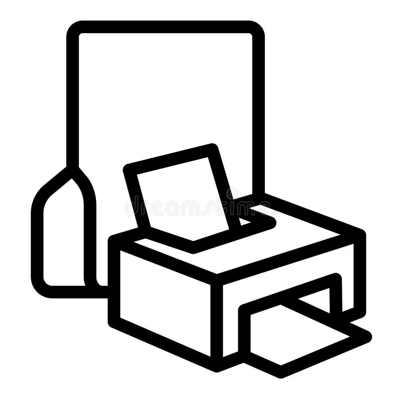 Printer Folder Line Icon, Windows Pack Concept. Vector Graphics Stock ...