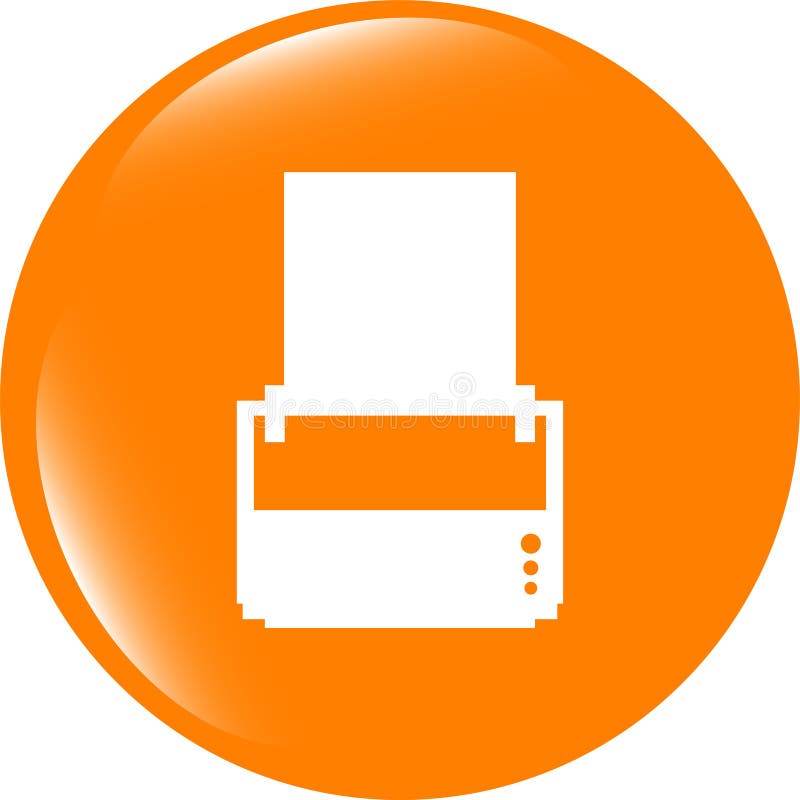 Printer Glossy Icon Buttons for Web . Trendy Flat Style Sign Isolated ...