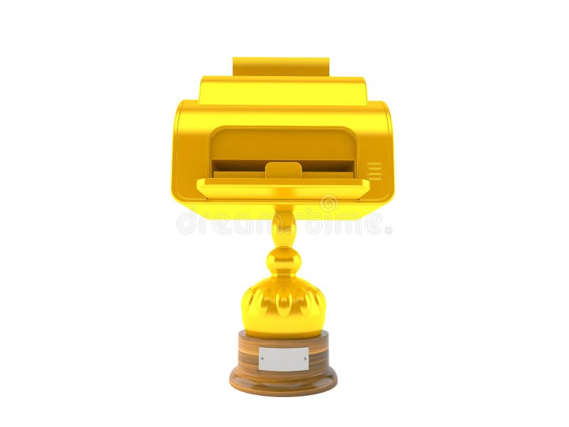 Printer golden trophy stock illustration. Illustration of golden ...