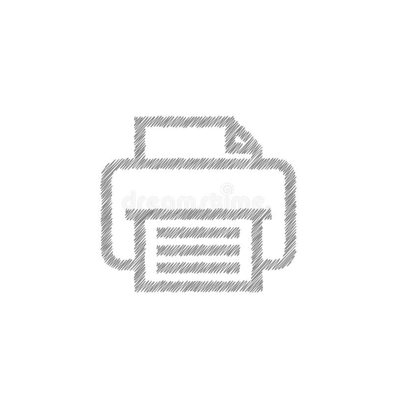 Printer Grey Sketch Vector Icon. Printer Sign Vector Design Template ...