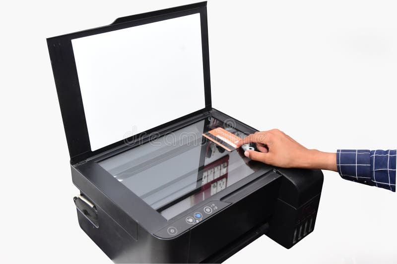 Electronic Black Scan and Zerox Machine with Hand, Stock Image - Image ...