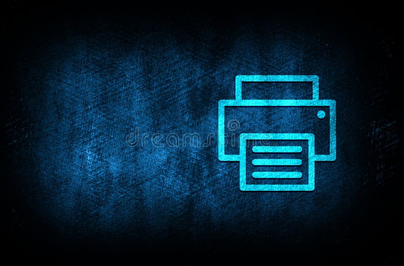 Printer Icon Abstract Blue Background Illustration Digital Texture ...