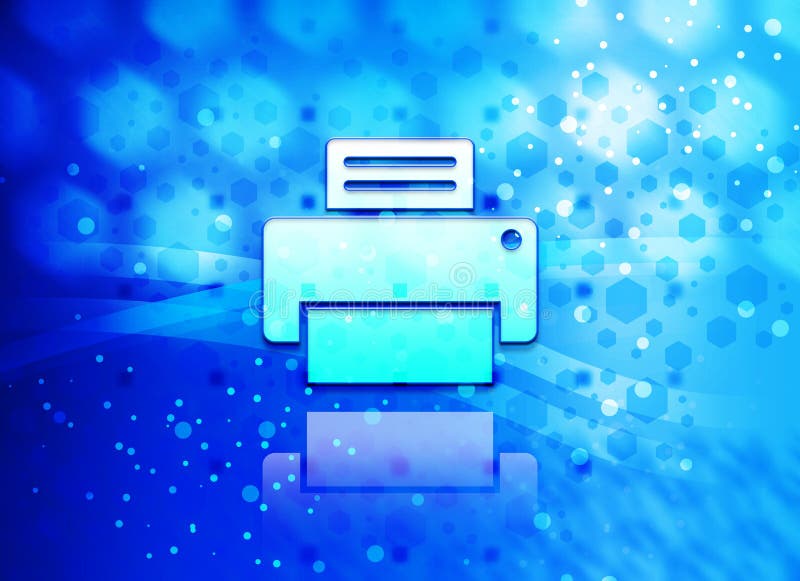 Printer Icon Abstract Light Cyan Blue Hexagon Pattern Background Stock ...