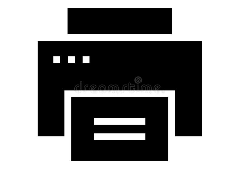 Printer Icon in Black Style Isolated on White Background. Typography ...