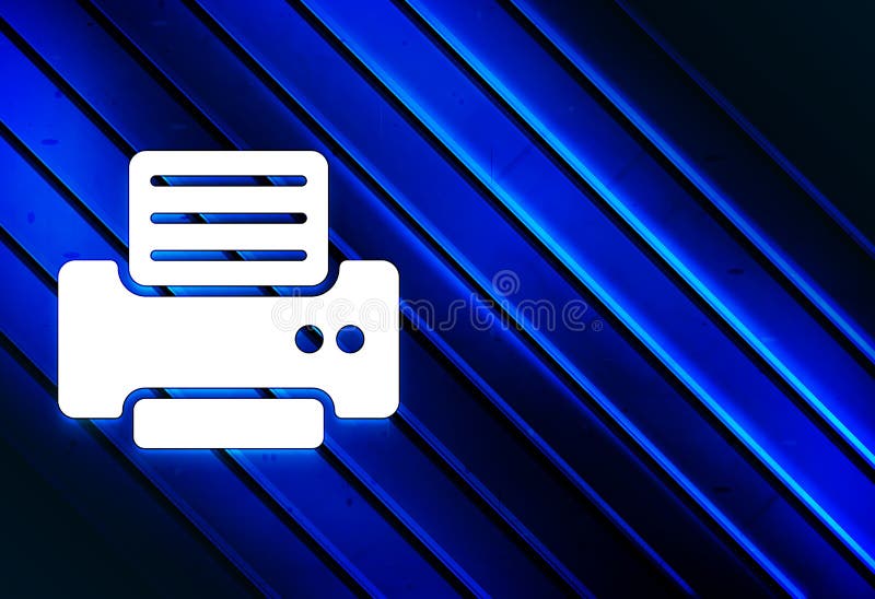 Printer Icon Artistic Line Abstract Blue Background Illustration Stock ...