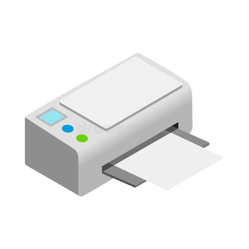 Printer Icon, Cartoon Style Stock Illustration - Illustration of laser ...