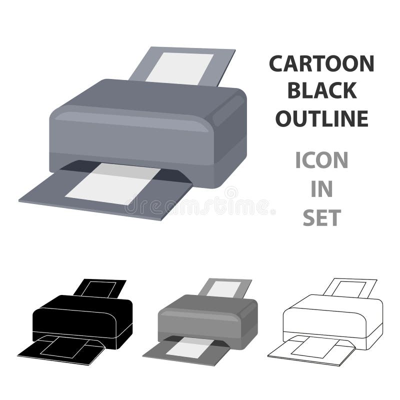 Printer Icon in Cartoon Style Isolated on White Background. Personal ...