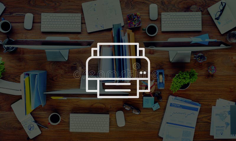 Printer Icon Computer Page Digital Paper Concept Stock Illustration ...