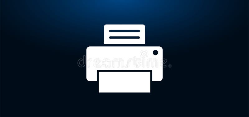Printer Icon Crystal Blue Banner Background Stock Illustration ...