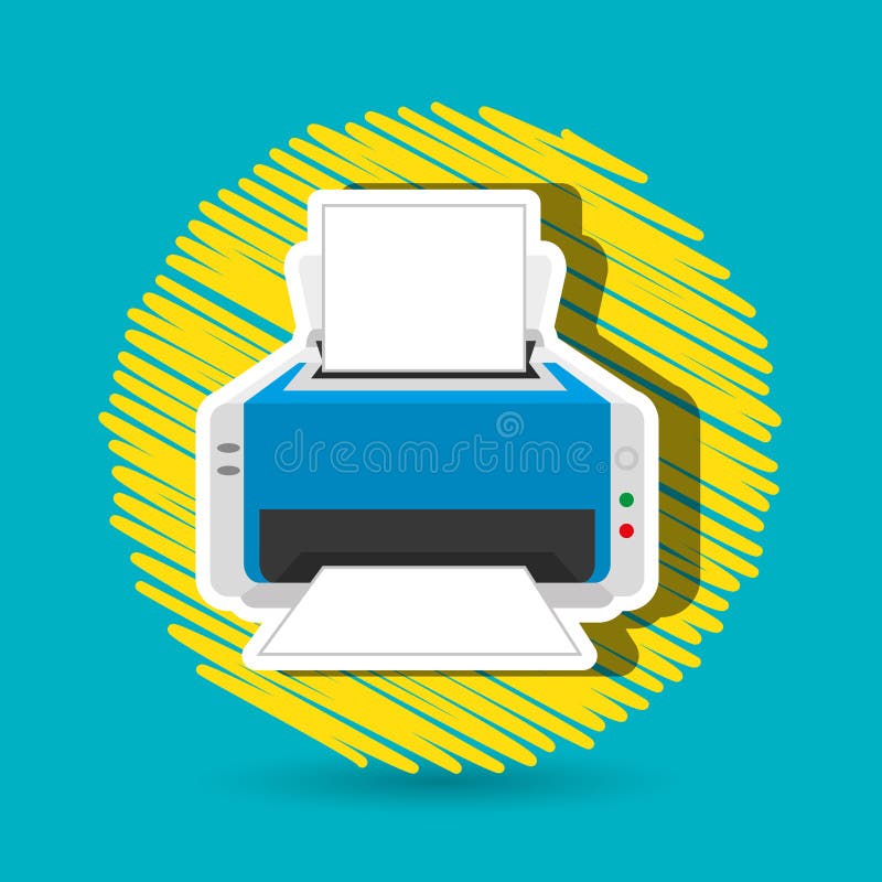 Printer icon design stock illustration. Illustration of flat - 70000985