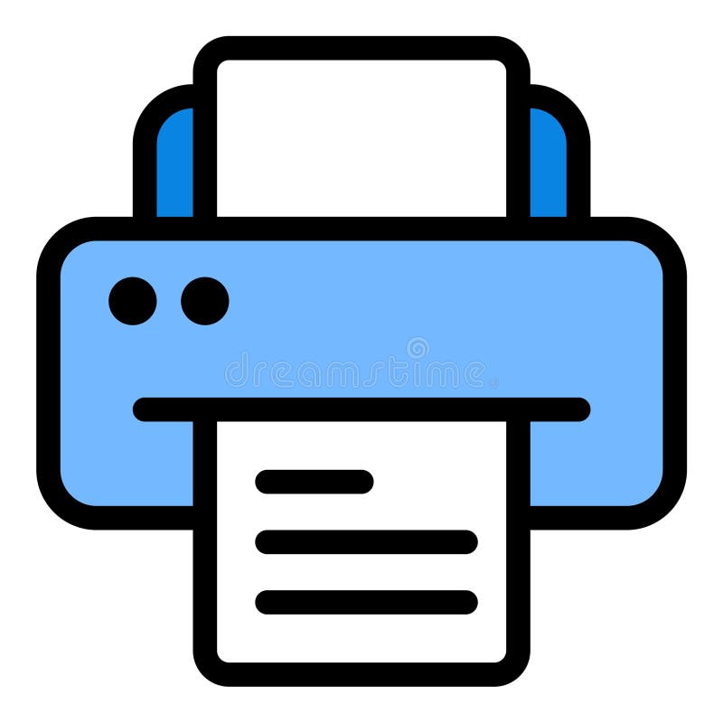 Printer Icon Document Output in Flat Line Color Style Stock Vector ...