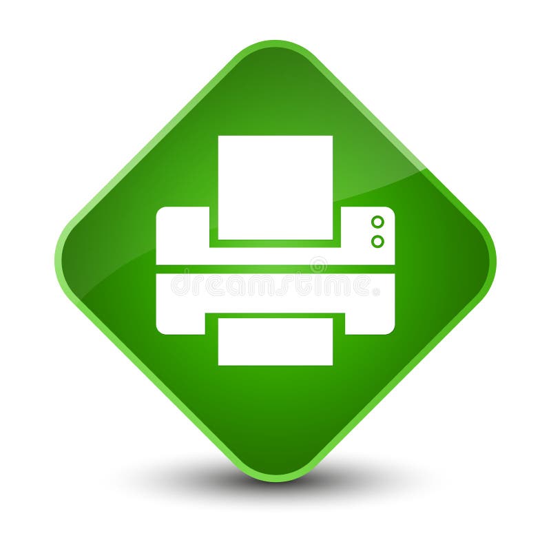 Printer Icon Elegant Green Diamond Button Stock Illustration ...