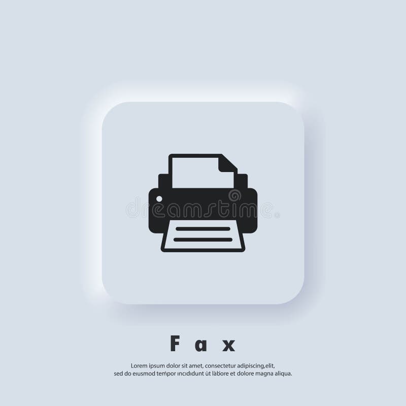 Printer Icon. Fax Icon. Fax Logo. Vector. UI Icon. Neumorphic UI UX ...