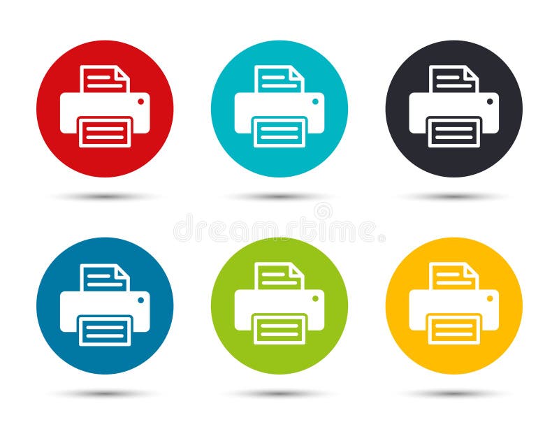 Printer Icon Elegant Blue Round Button Illustration Stock Vector ...