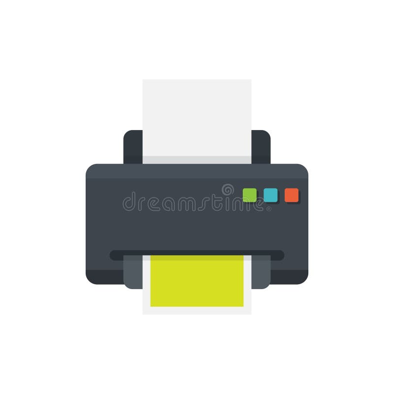 Printer Icon in Flat Style. Office Machine Vector Illustration on ...
