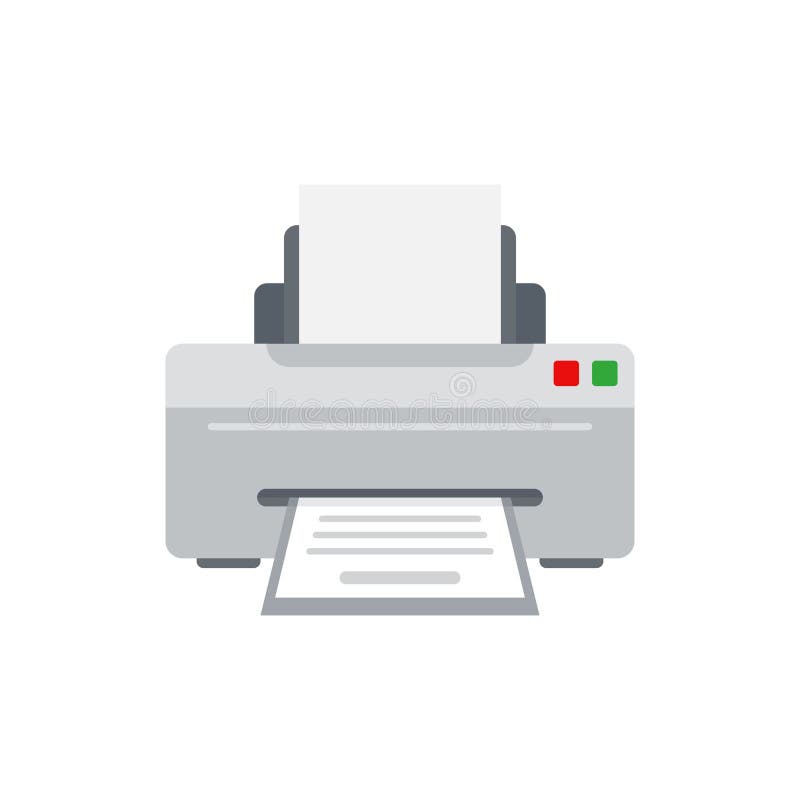 Printer Icon in Flat Style. Office Machine Vector Illustration on ...