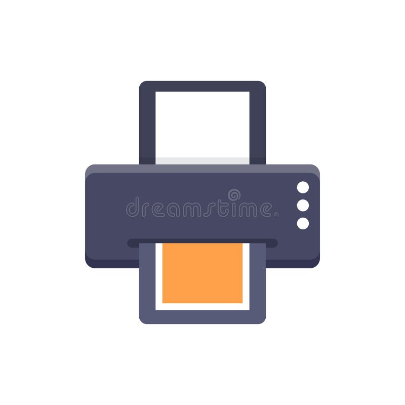 Printer Icon in Flat Style. Office Machine Vector Illustration on ...