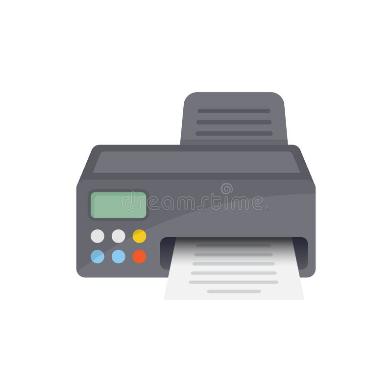 Printer Icon in Flat Style. Office Machine Vector Illustration on ...