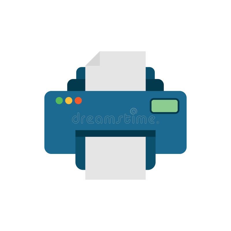 Printer Icon in Flat Style. Office Machine Vector Illustration on ...