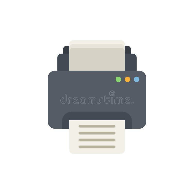 Printer Icon in Flat Style. Office Machine Vector Illustration on ...