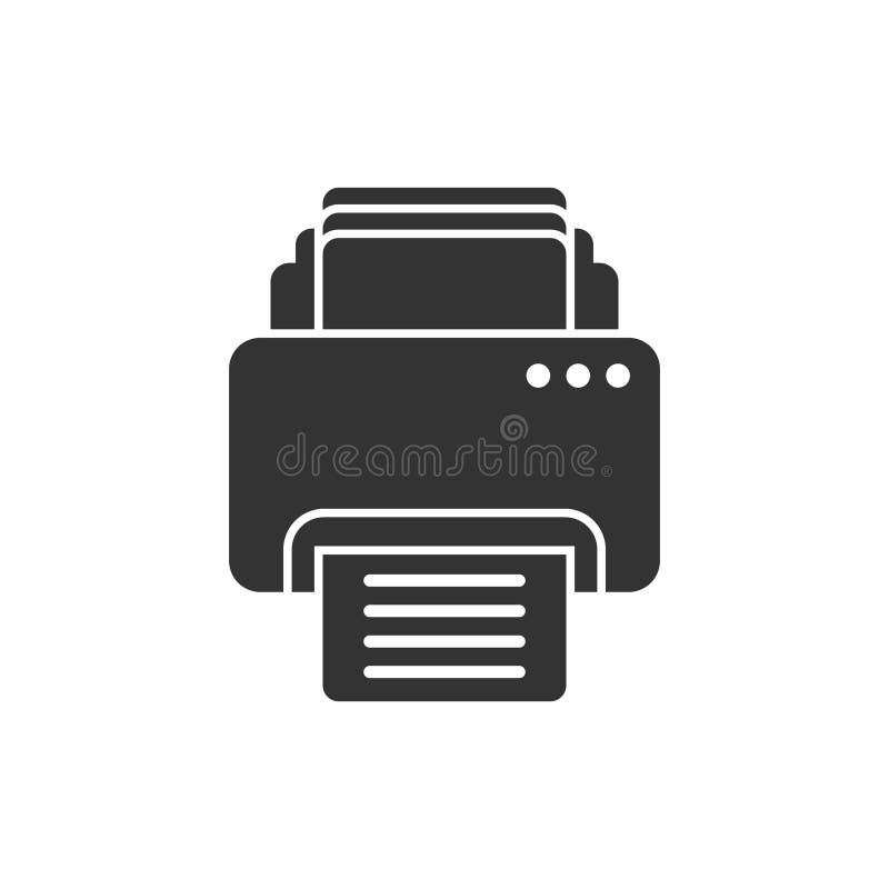 Printer Icon in Flat Style. Office Machine Vector Illustration on ...