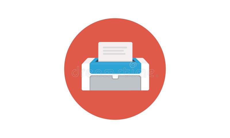 Printer Icon in Flat Style. Stock Vector - Illustration of internet ...