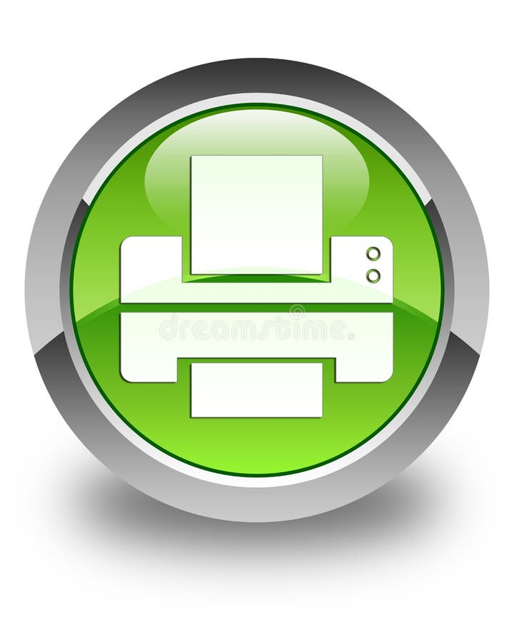 Printer Icon Glossy Green Round Button Stock Illustration ...